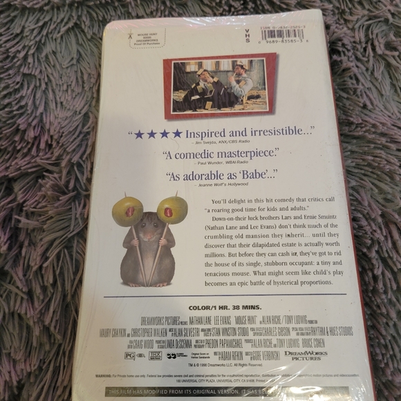 Dreamworks | Car Audio, Video & GPS | Mouse Hunt Vhs Movie 998 Rated Pg ...